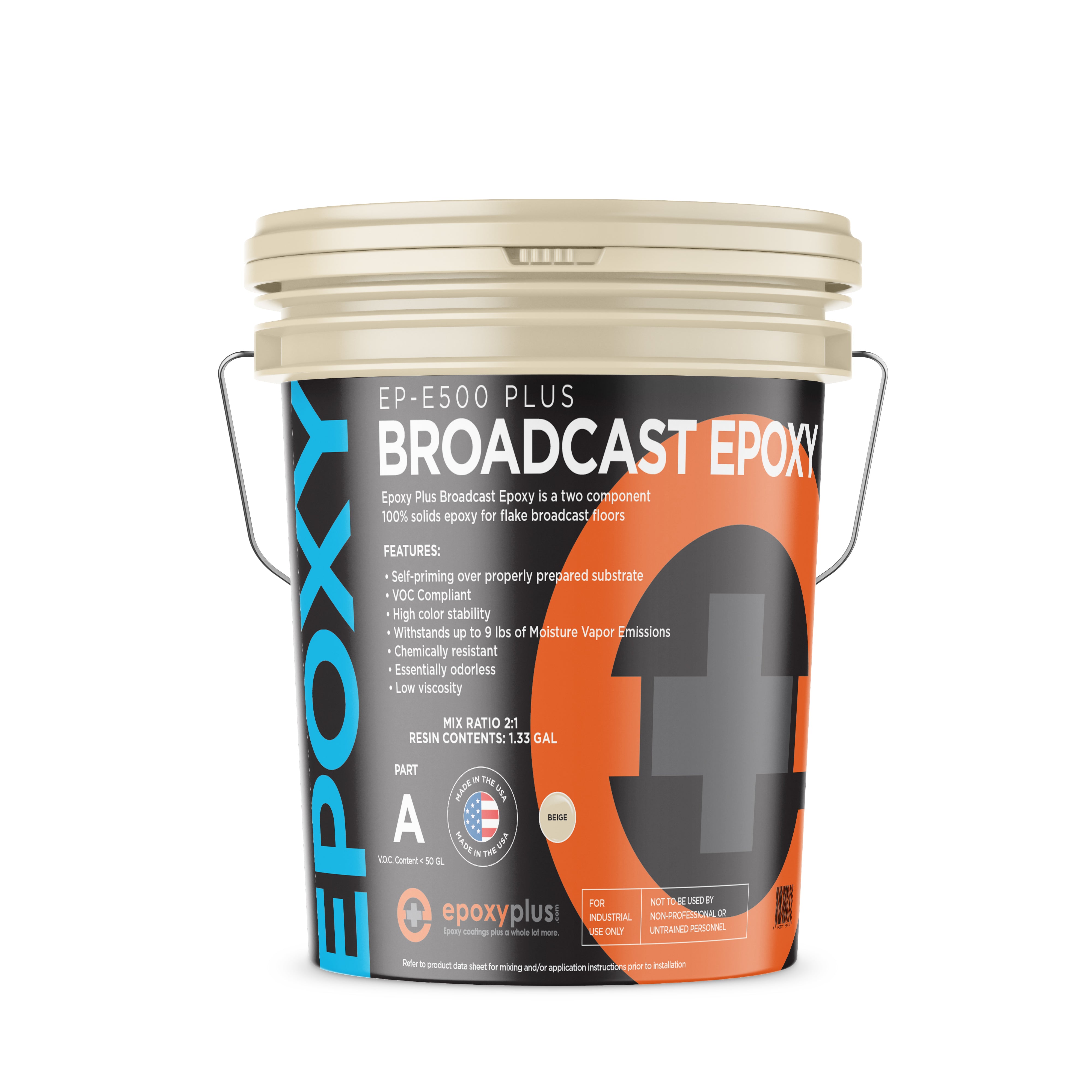 EP-E500 Beige Broadcast Epoxy - 2 Gal Kit | 200SF/Gal Coverage